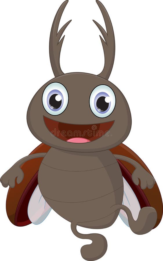 Cute stag beetle cartoon stock vector. Illustration of fauna - 73146846