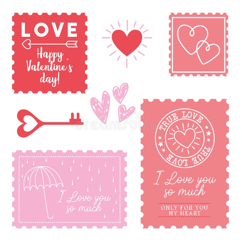 Cute stamp love. vector stock vector. Illustration of decoration ...