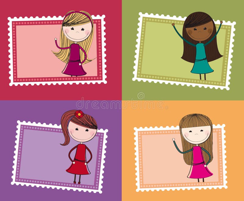 Girls Stamps Stock Illustrations – 114 Girls Stamps Stock Illustrations ...
