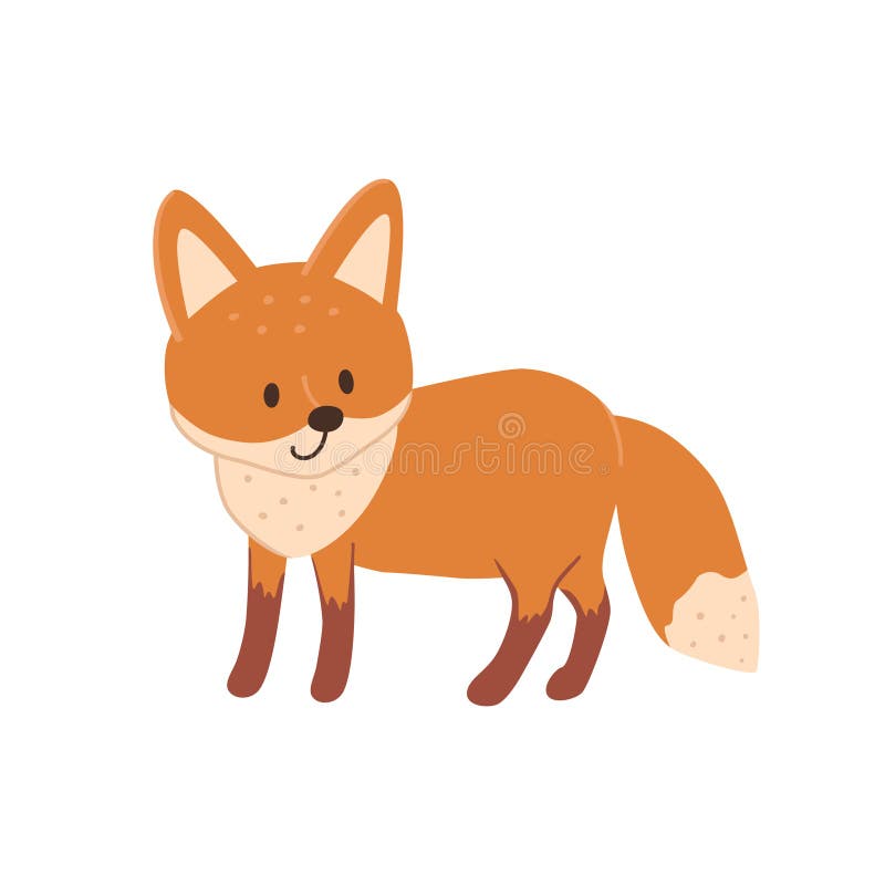 Cute Standing Childish Fox . Stock Vector - Illustration of wildlife ...