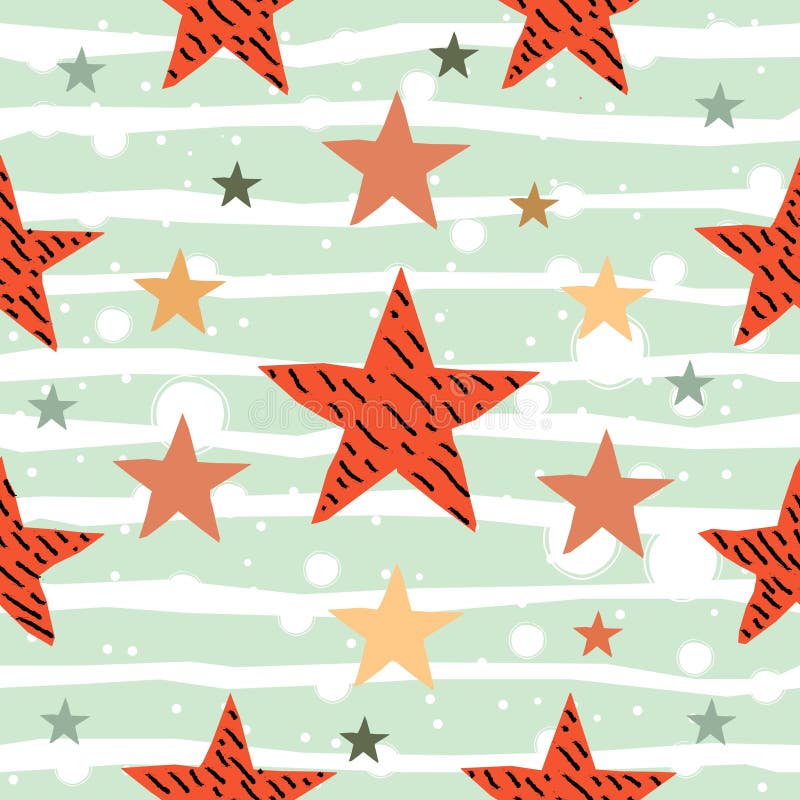Cute Star Background. Seamless Pattern with Stars Stock Illustration ...