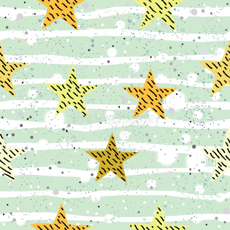 Cute Star Background. Seamless Pattern with Stars Stock Illustration ...