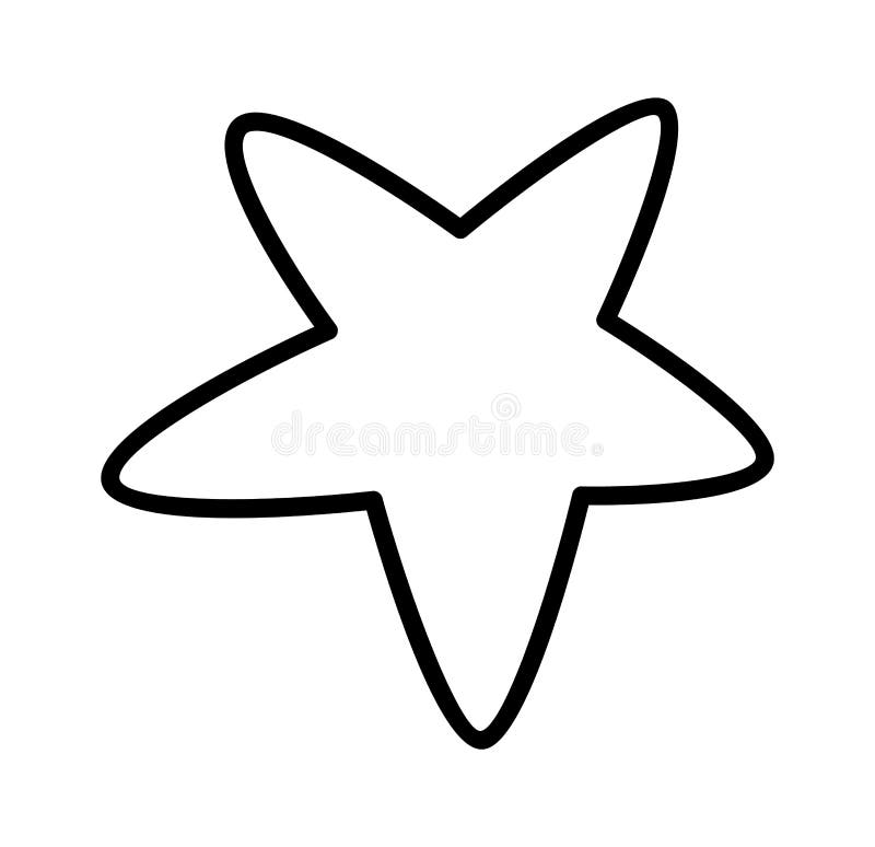 Cute Star Line Art Icon Decorative Element Stock Vector - Illustration ...