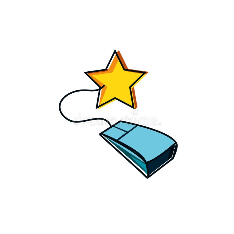 Cute Star with Mouse Device Stock Illustration - Illustration of trendy ...
