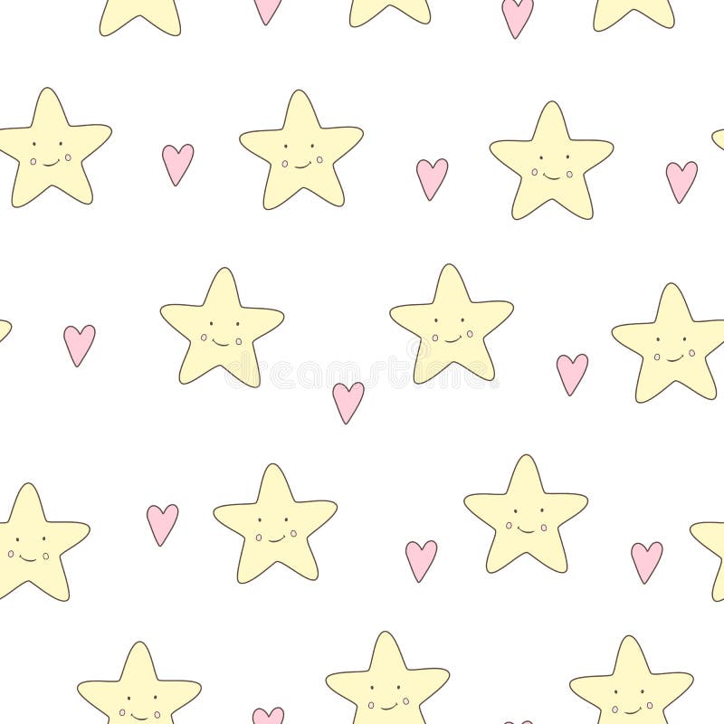 Cute Starfish Vector Seamless Background Stock Vector - Illustration of ...