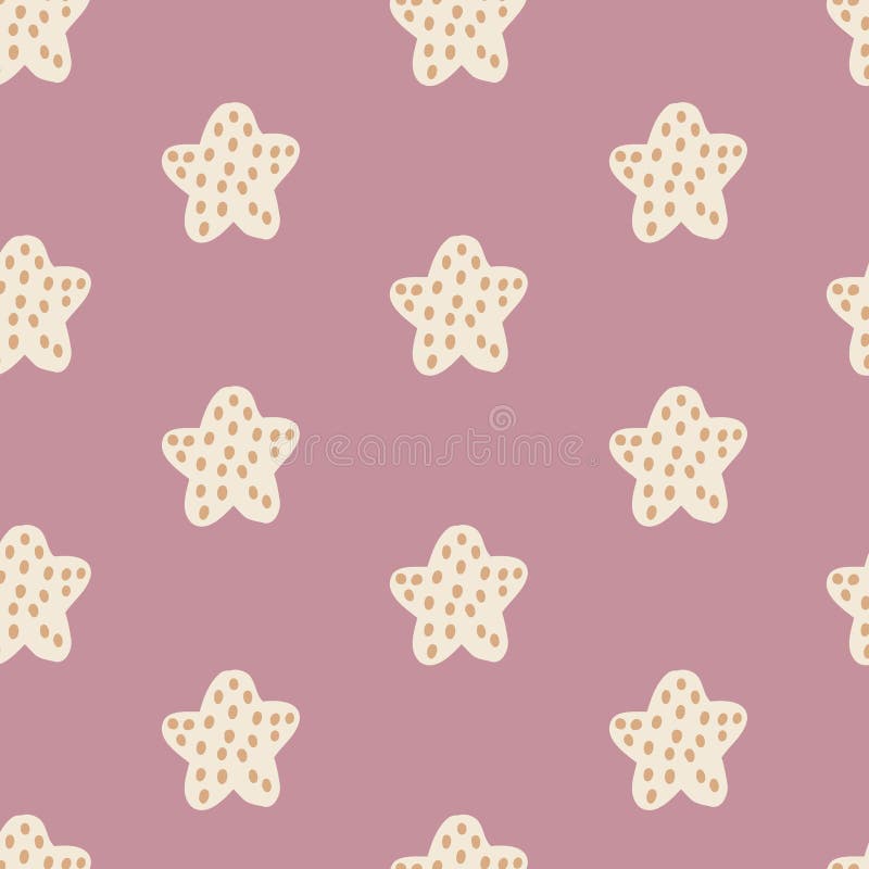 Cute Stars Flat Design Seamless Pattern Stock Vector - Illustration of ...