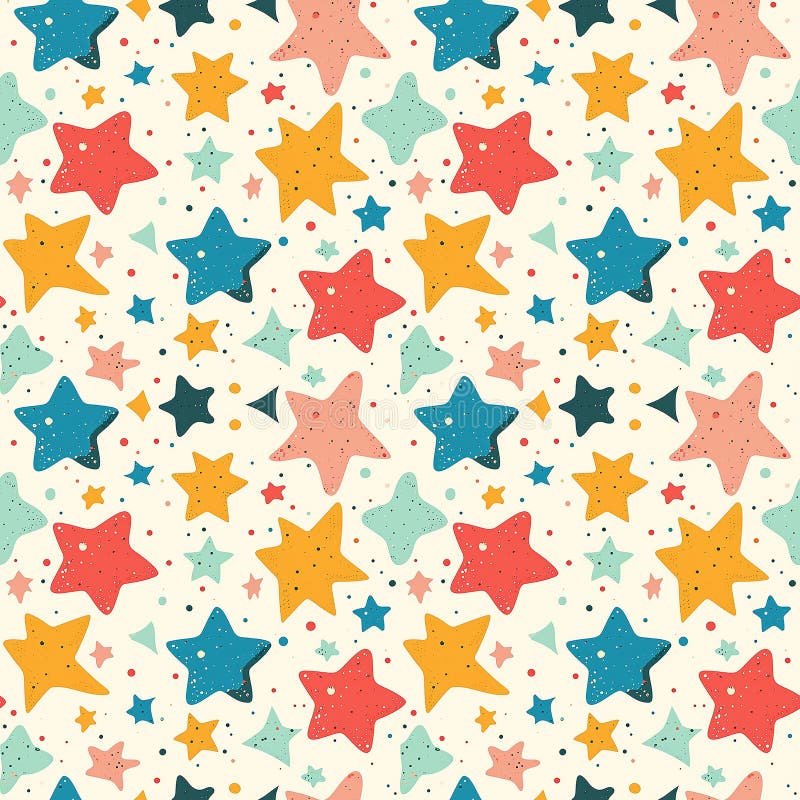 Cute Stars Seamless Pattern. Tile Stock Illustration - Illustration of ...