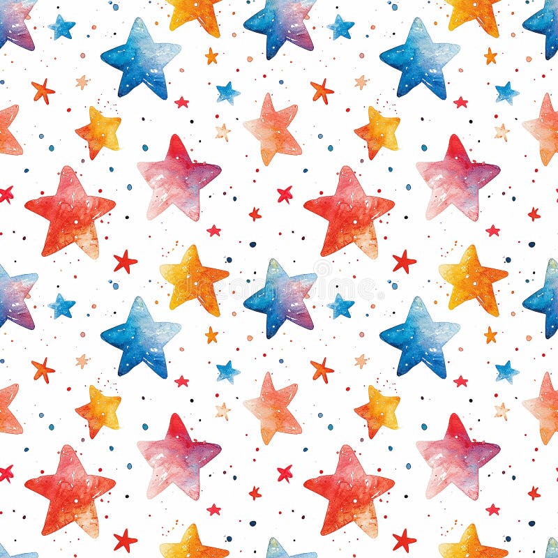 Cute Stars Seamless Pattern. Tile Stock Image - Image of generative ...