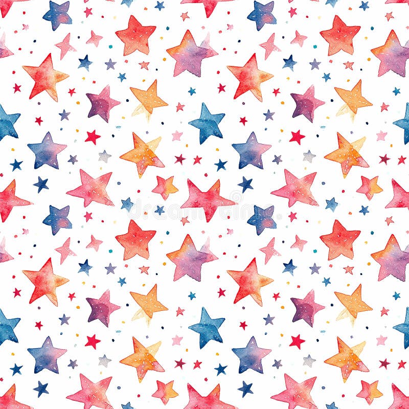 Cute Stars Seamless Pattern. Tile Stock Image - Image of baby, shape ...