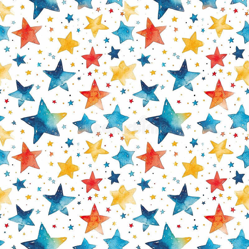 Cute Stars Seamless Pattern. Tile Stock Image - Image of seamless ...
