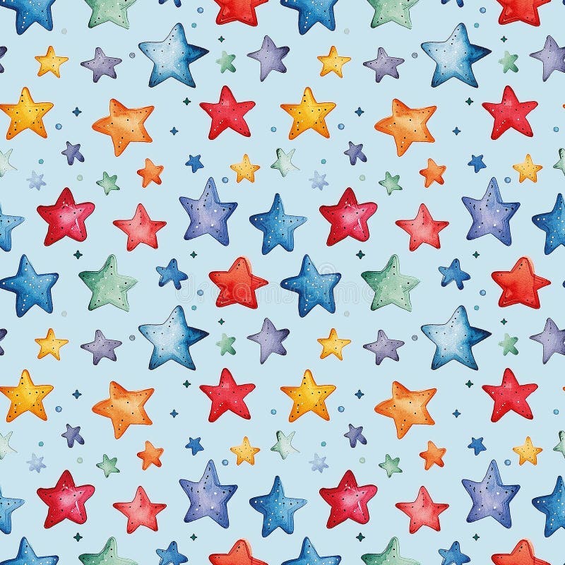 Cute Stars Seamless Pattern. Tile Stock Photo - Image of textile ...