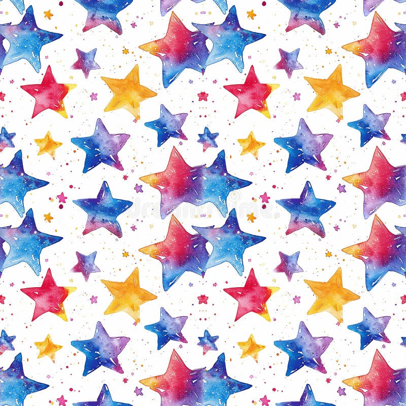 Cute Stars Seamless Pattern. Tile Stock Image - Image of paper, white ...