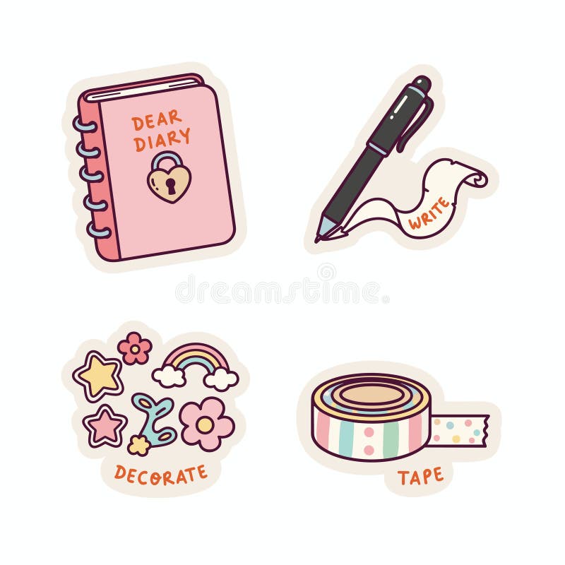 Stars Diary Stickers Stock Illustrations – 100 Stars Diary Stickers ...