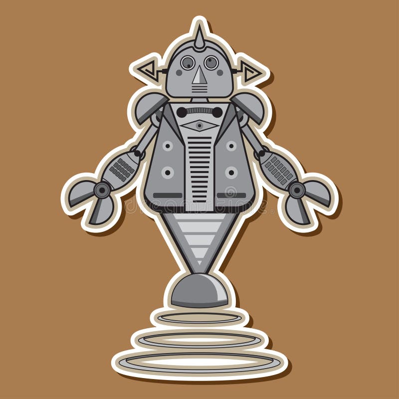 Cute Steel Robot Vector Design Stock Vector - Illustration of program ...