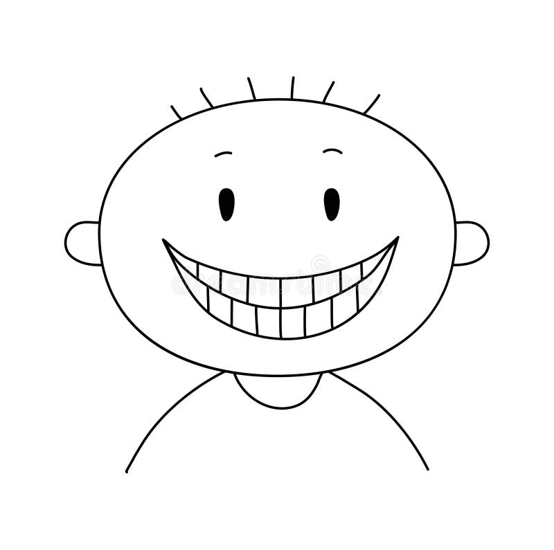 Cute Stick Smiling Boy. Vector Illustration in Doodle Style Isolated on ...