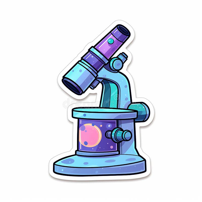 Microscope Sticker on White Background. Generative AI Stock ...