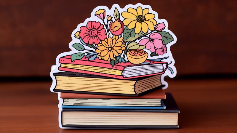 Cartoon Flowers School Sticker Book Label Stock Illustrations – 28 ...