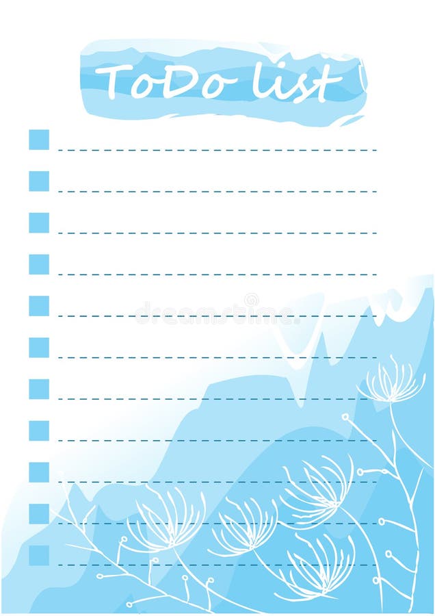 Cute Stock Vector A4 Template for a List and Decorative Blue ...