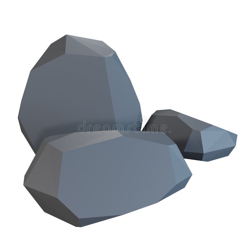 Cute Stone 3d Render Icon Illustration Stock Illustration ...