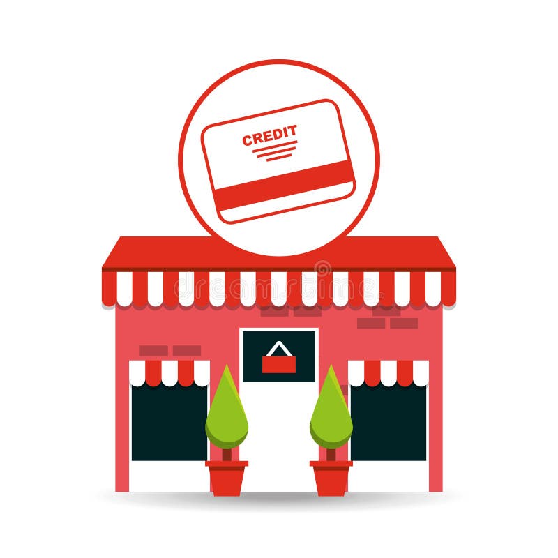 Cute Store Shopping Credit Card Stock Vector - Illustration of pretty ...