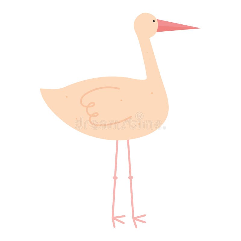 Cute stork icon stock vector. Illustration of party - 273195975