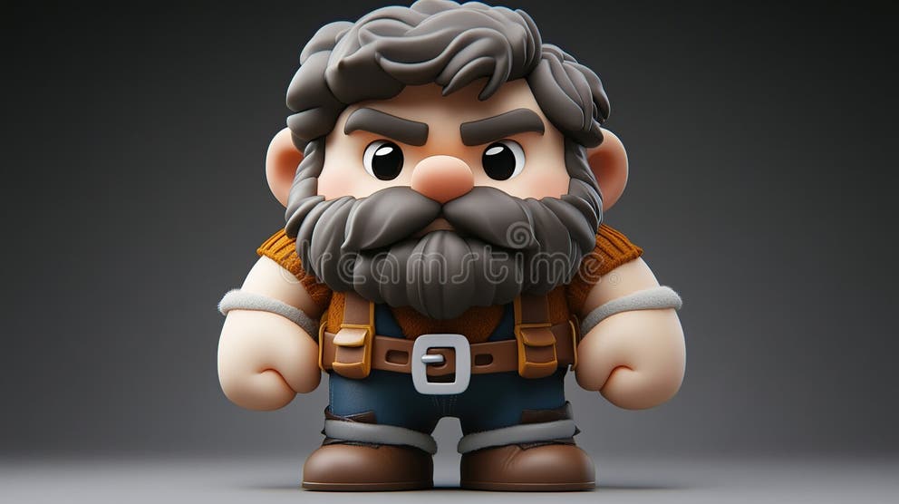 Cute, Stout Character with a Serious Expression Stock Illustration ...