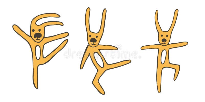 Cute Strange Weird Cartoon Rabbit Isolated on White Background. Vector ...