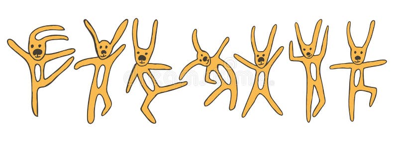 Cute Strange Weird Cartoon Rabbit Isolated on White Background. Vector ...