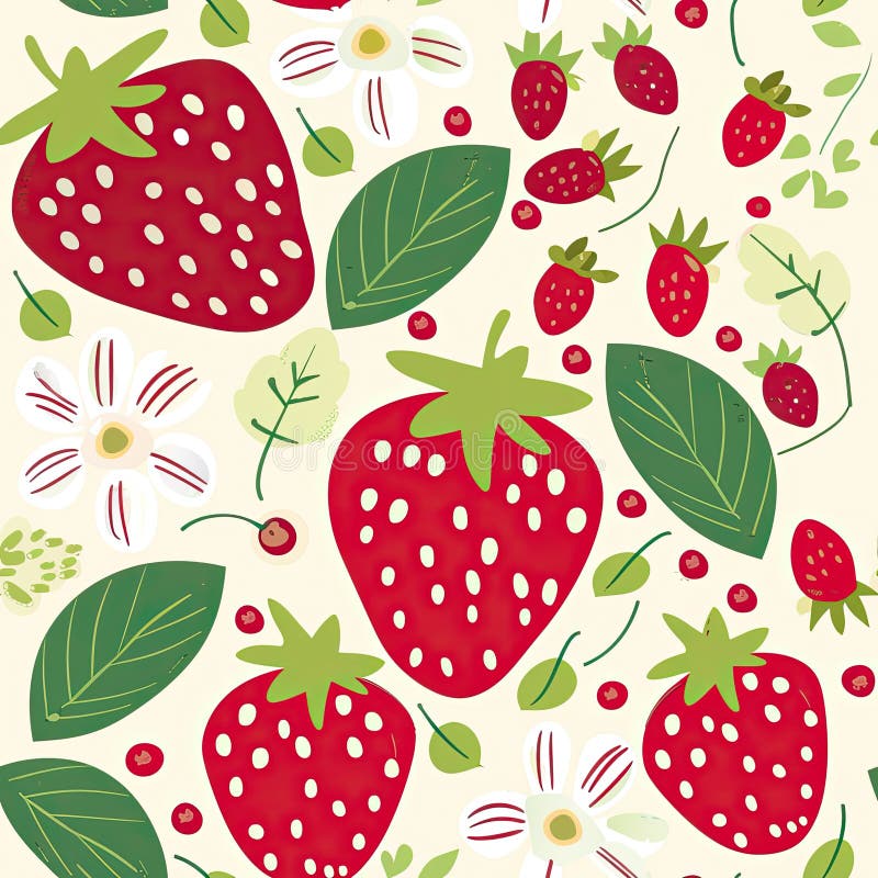 Cute Strawberry Background Strawberry Pattern Vibrant Strawberry ...