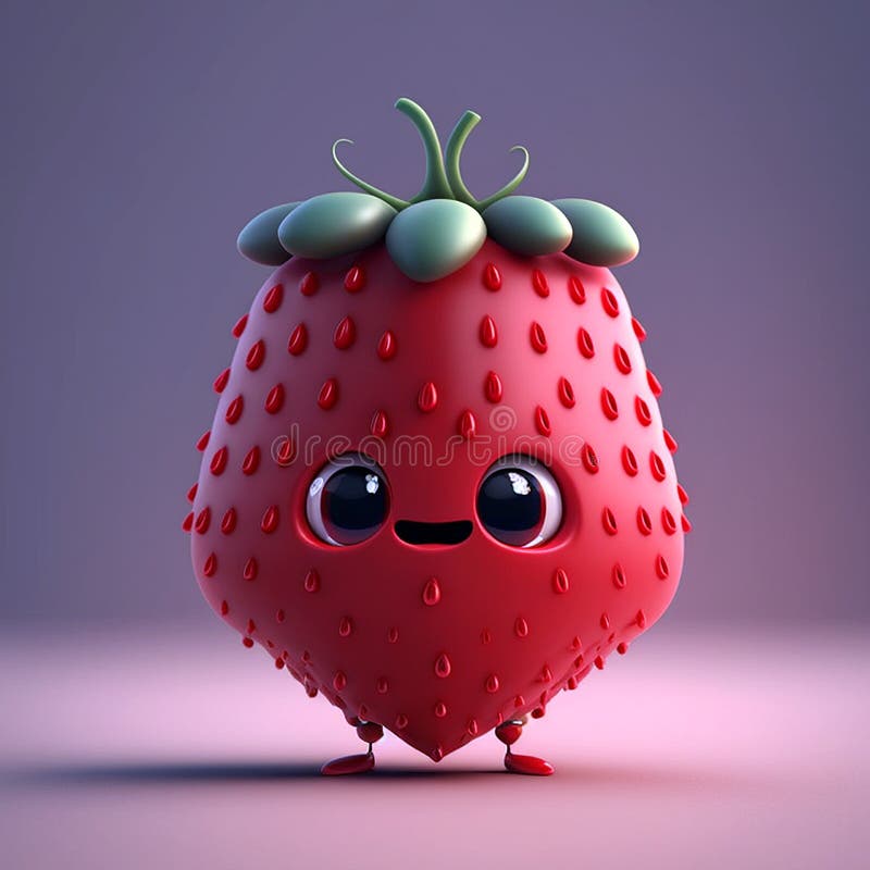 Cute Strawberry Character Using Generative AI Stock Illustration ...