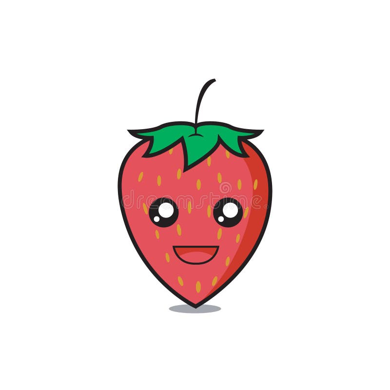 Cute Strawberry Fruit stock vector. Illustration of illustrated - 171072469