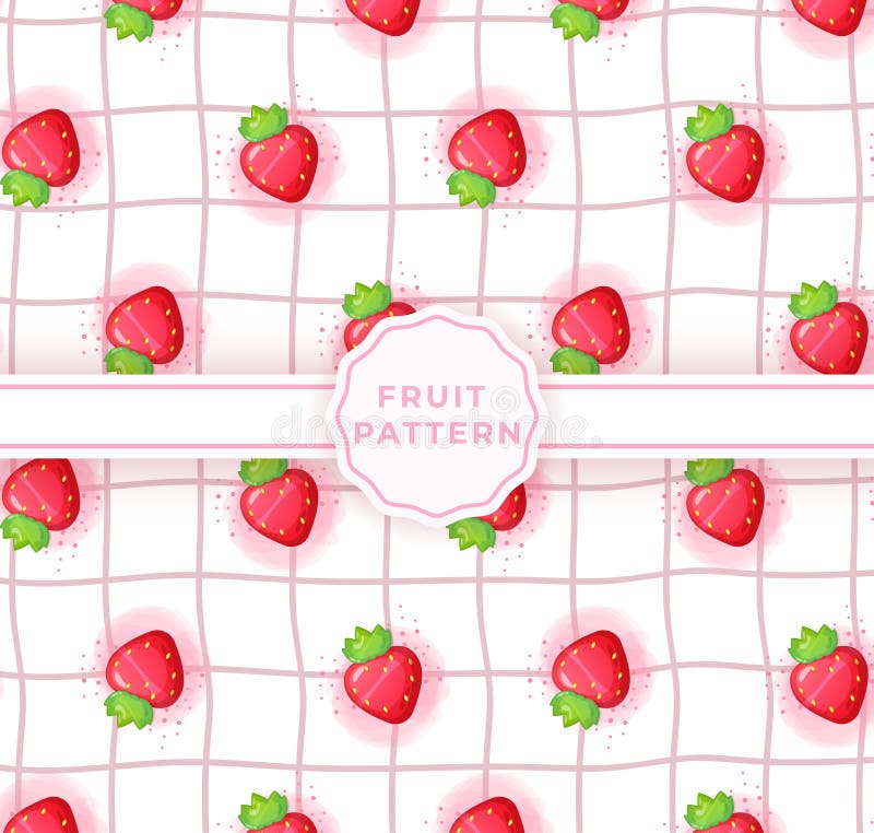 Cute Strawberry Seamless Pattern. Cute Fruits Pattern Premium Vector ...
