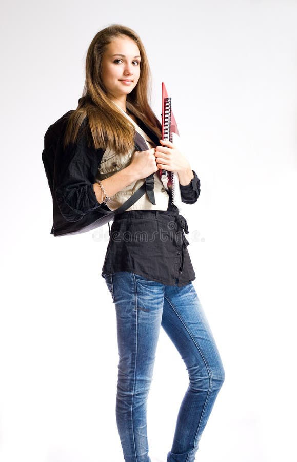 Cute student girl. stock image. Image of college, relaxed - 22921087