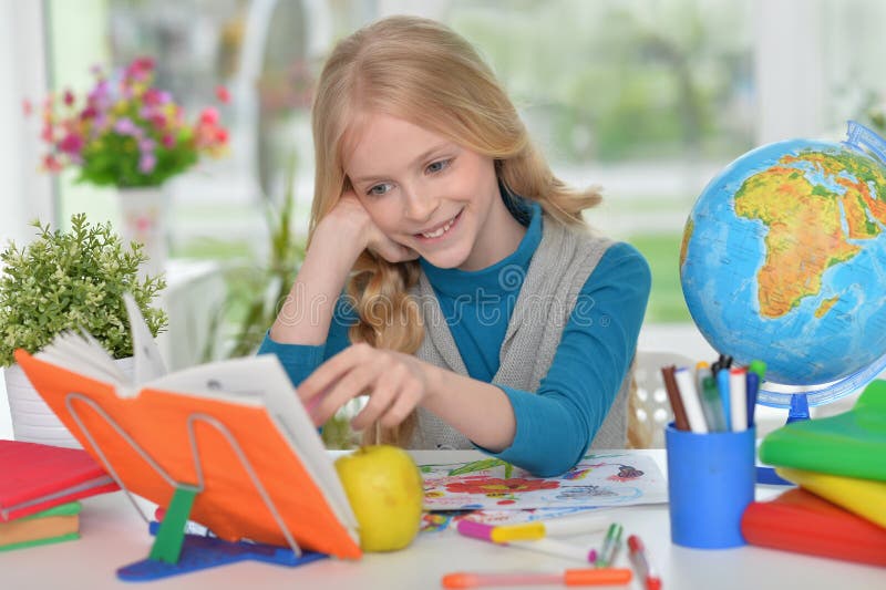 Cute student girl at class stock photo. Image of knowledge - 74225798