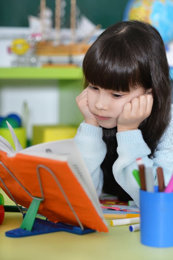 Cute student girl at class stock photo. Image of happy - 74814528