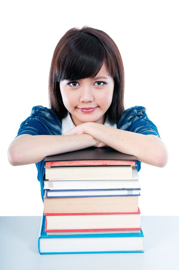 Cute Student Thinking stock photo. Image of attractive - 23304418