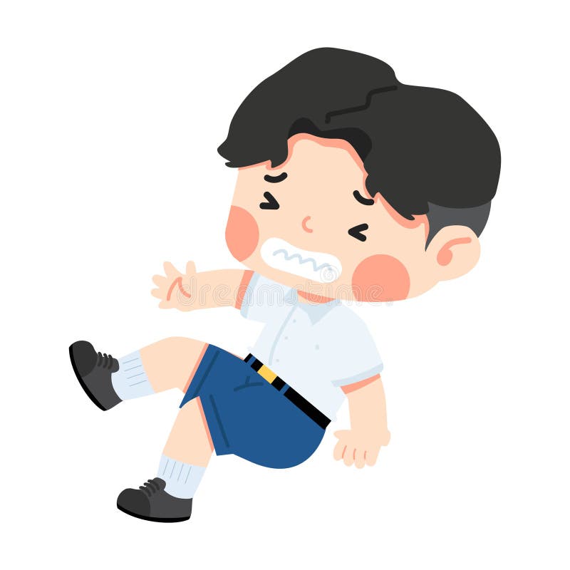 Cute Student Slips and Falls Stock Vector - Illustration of running ...
