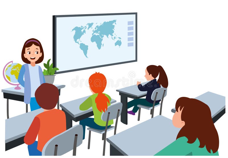 Cute Students in Class at School Stock Vector - Illustration of cartoon ...