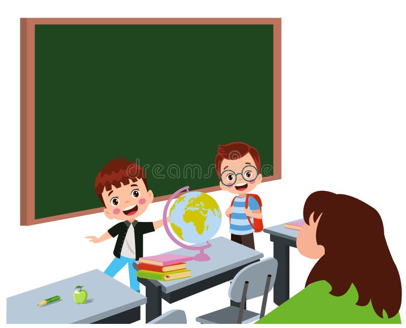 Cute Students in Class at School Stock Vector - Illustration of woman ...
