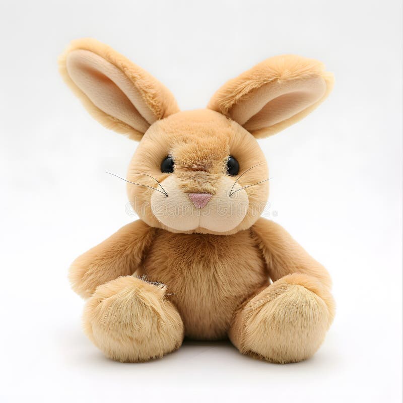 Cute Stuffed Bunny on White Background Stock Illustration ...