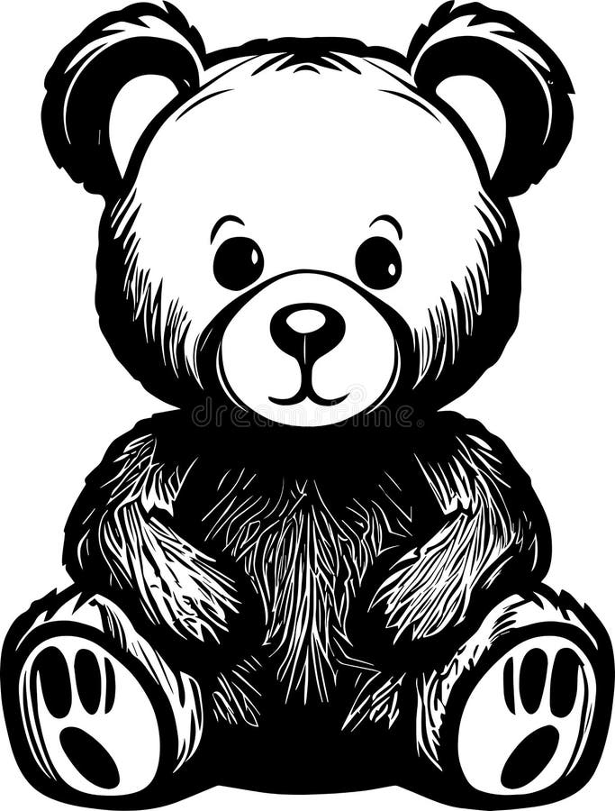 Cute Stuffed Teddy Bear Logo Design Stock Illustration - Illustration ...