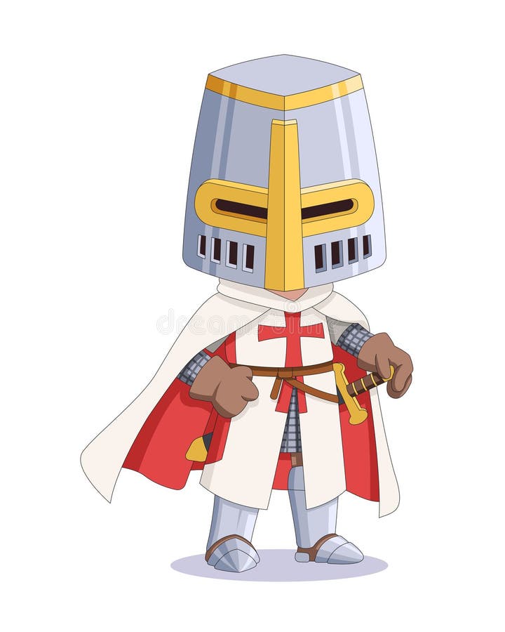 Cute Style Templar Knight Cartoon Illustration Stock Vector ...