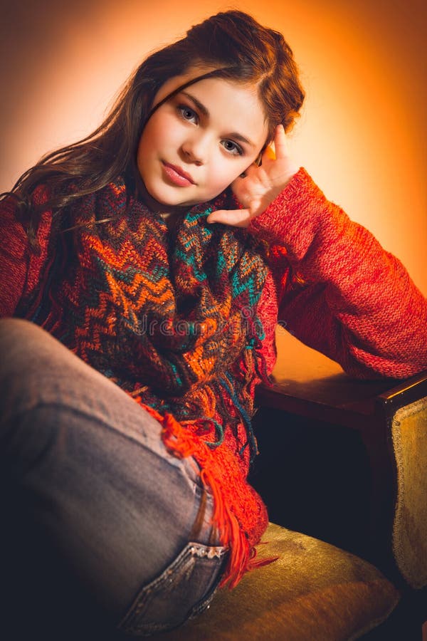 Cute Stylish Caucasian Tween Stock Image - Image of attractive, young ...