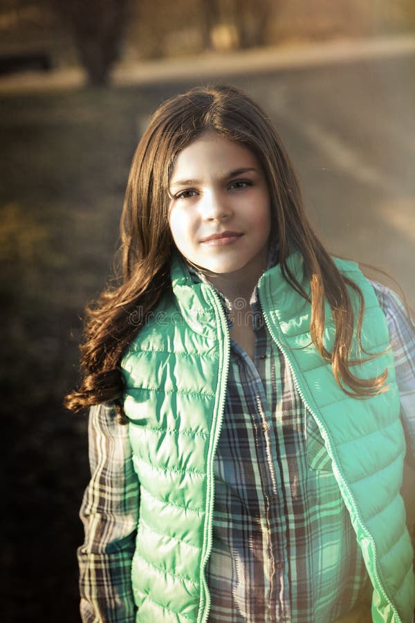 Cute Stylish Caucasian Tween Stock Image - Image of outside, child ...
