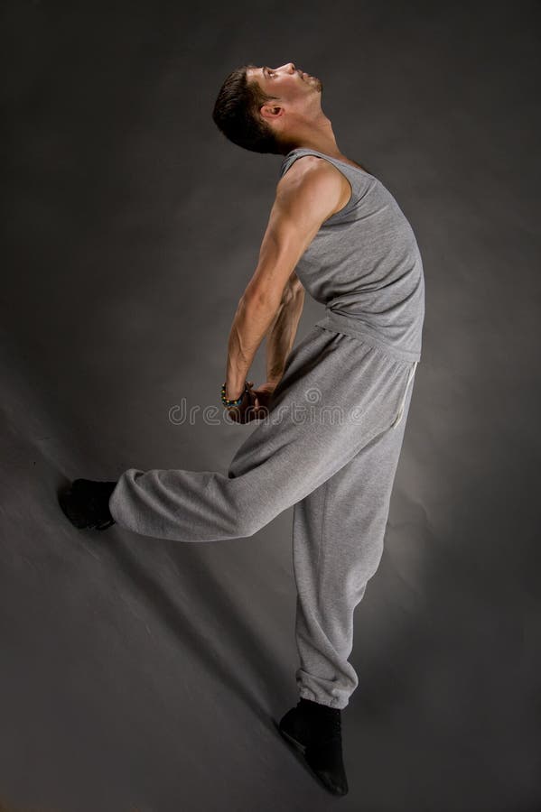 Cute Stylish Dancer in the Dance Sweatsuit Shows Stock Image - Image of ...