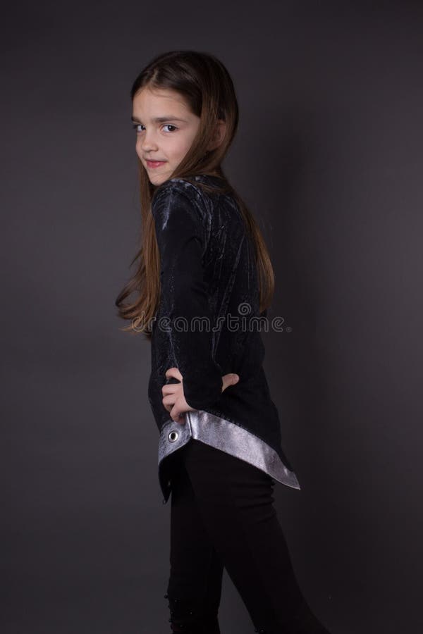 Cute Stylish Girl Posing in Studio Stock Photo - Image of cute ...