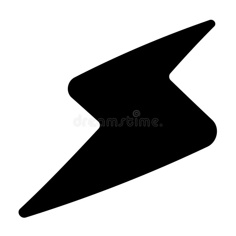 Cute Stylized Electricity Lightning Bolt Stock Vector - Illustration of ...