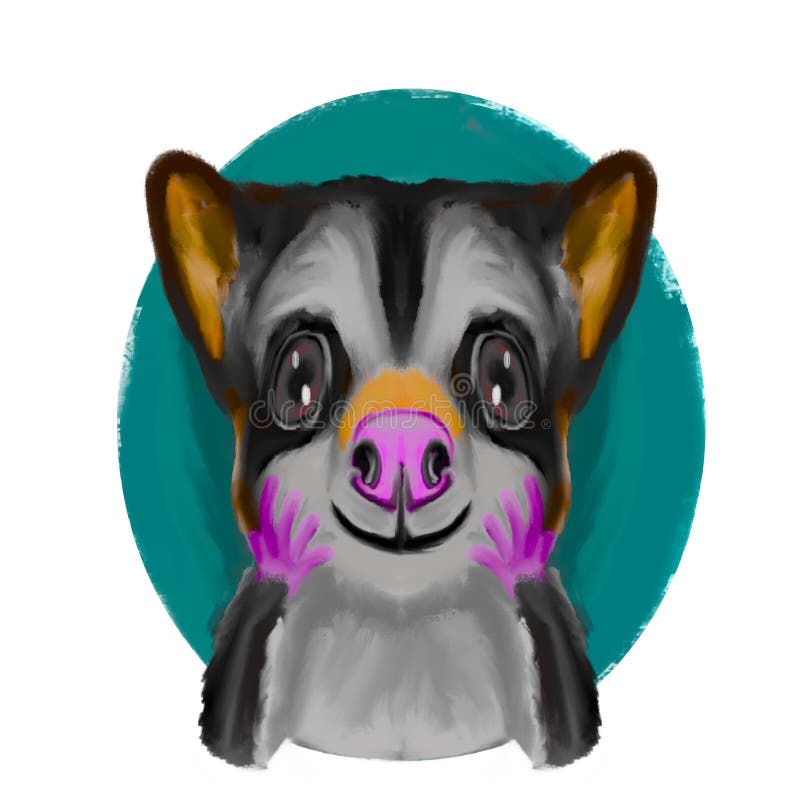 Cute Sugar Glider Illustration Stock Photo - Illustration of cute ...