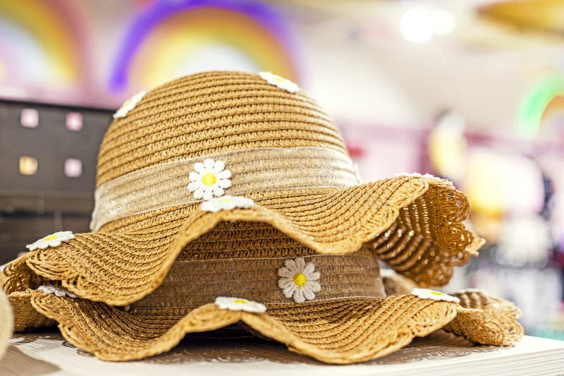 Cute Summer Hat with White Flowers Made of Viscose. Summer is Coming ...
