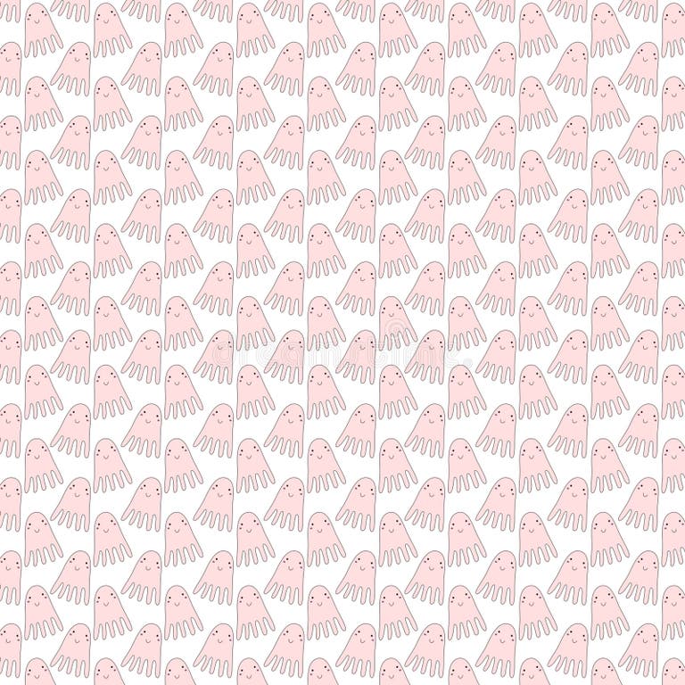 Cute Summer Octopuses on White Background Pattern Stock Vector ...